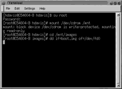 Figure 1.7 Under Linux, you can create a boot disk by copying the boot ...