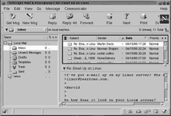 Figure 4.21 The main Netscape Messenger window is used to organize your ...