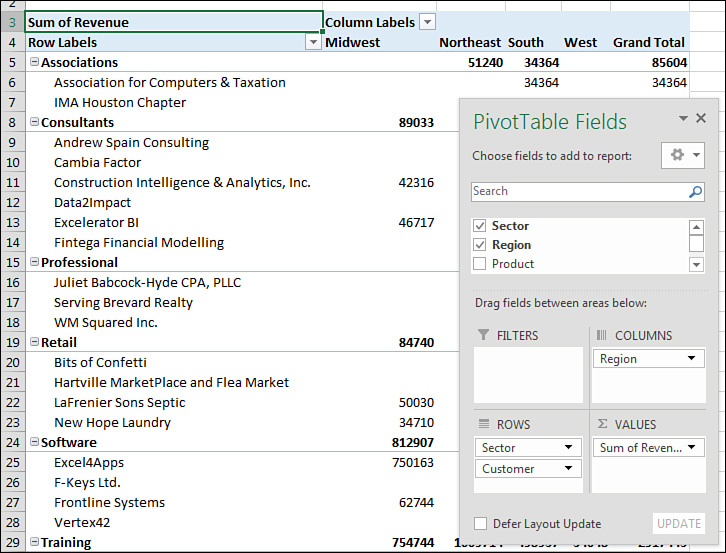 Excel Training Customizing A Pivot Table In Excel 2016